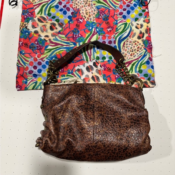 Chi | Bags | Chi Carlos Falchi Authentic Walrus Leather Brown Textured ...